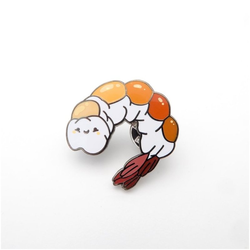 De Toyboys | Cute shrimp pin - kawaii prawn enamel pin