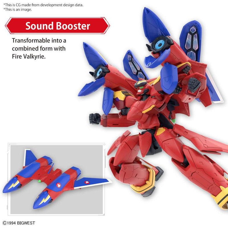 Vintage Macross: HG 1/100 Vf-19 Custom Fire Valkyrie W/ Sound Boost Model Kit | De Toyboys