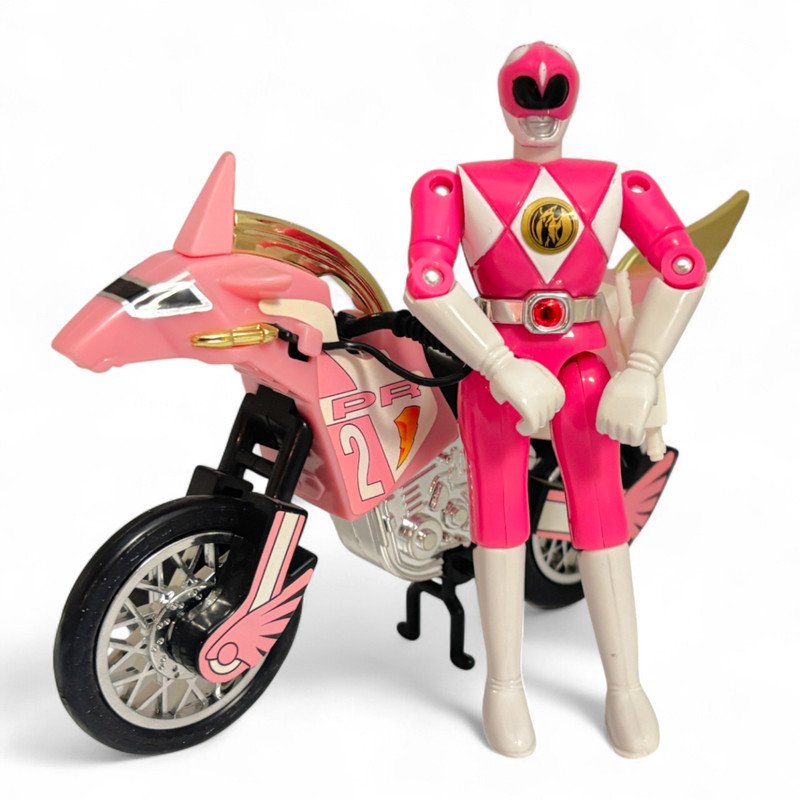 Vintage Mighty Morphin Power Rangers - Thunder Bike With Pink Power ...